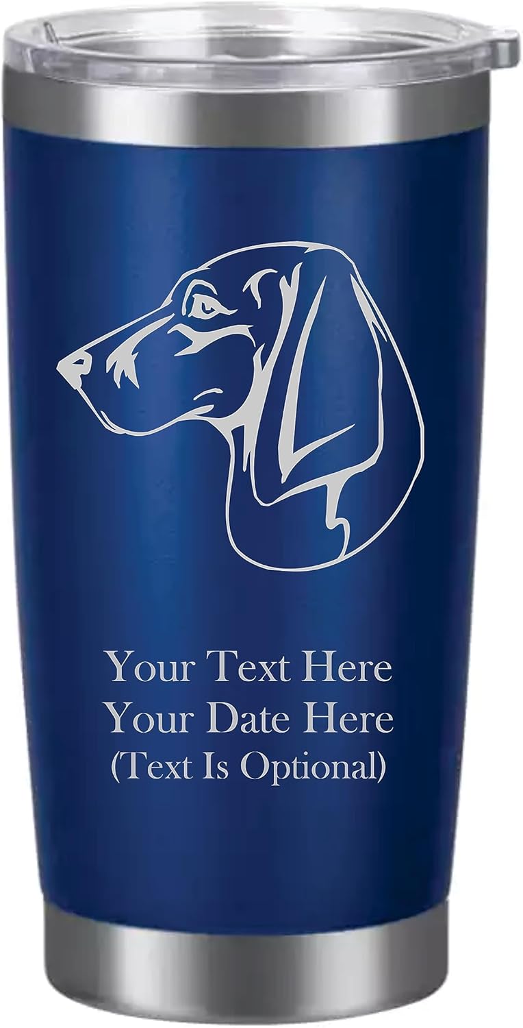 Amazon.com: Trigg Hound Dog Themed Etched 20oz Stainless Steel Blue Tumbler