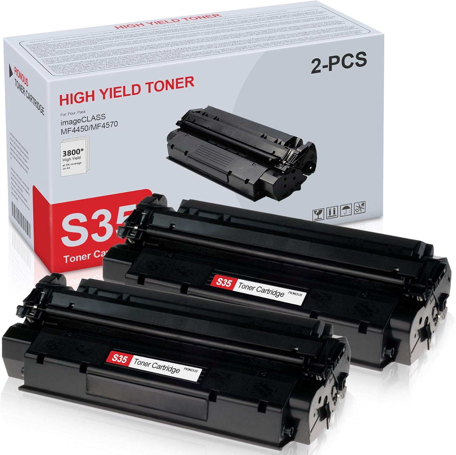 Amazon.com: 2 Pack S35 High-Yield Black Toner Cartridge : PINOS ...