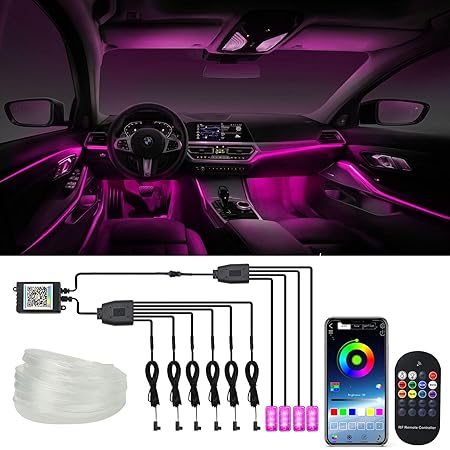 Amazon.com: Car LED Strip Lights, 9 in 1 LEDCARE RGB Car Interior ...