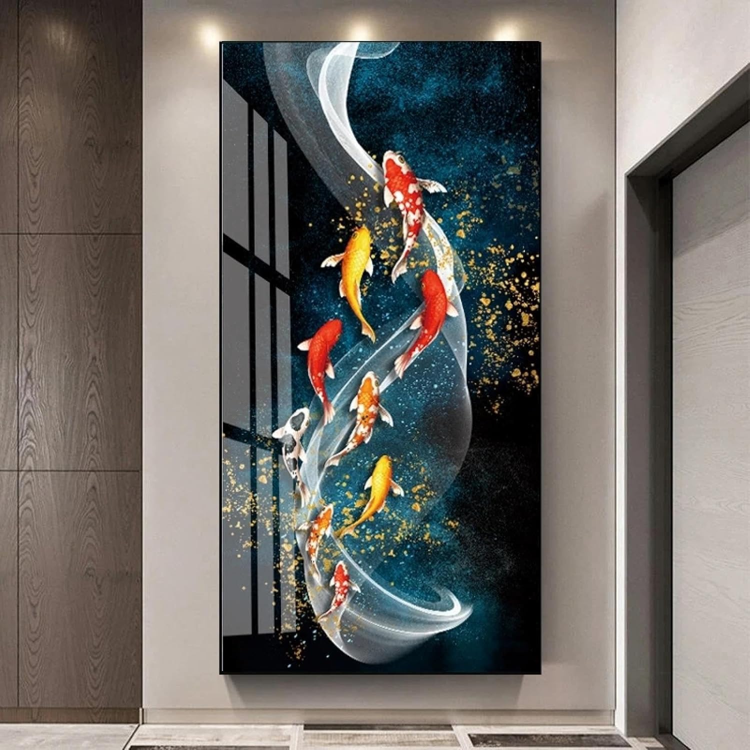 Amazon.com: KQZVCU Gold Koi Lucky Carp Canvas Painting Fish Goldfish ...