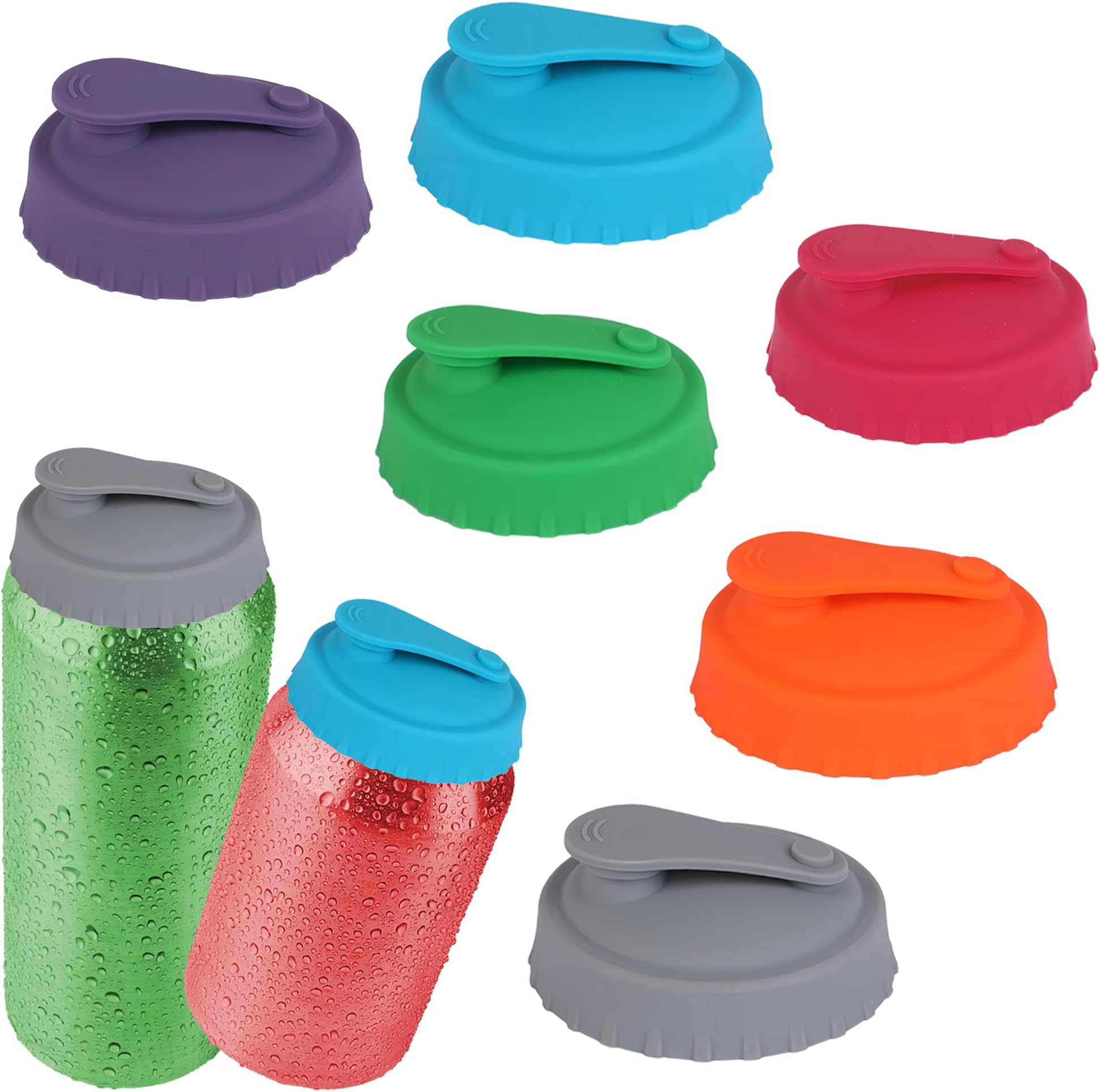 Amazon.com: SOURIMA 6Pcs Soda Can Covers Lids，Reusable Silicone Soda ...