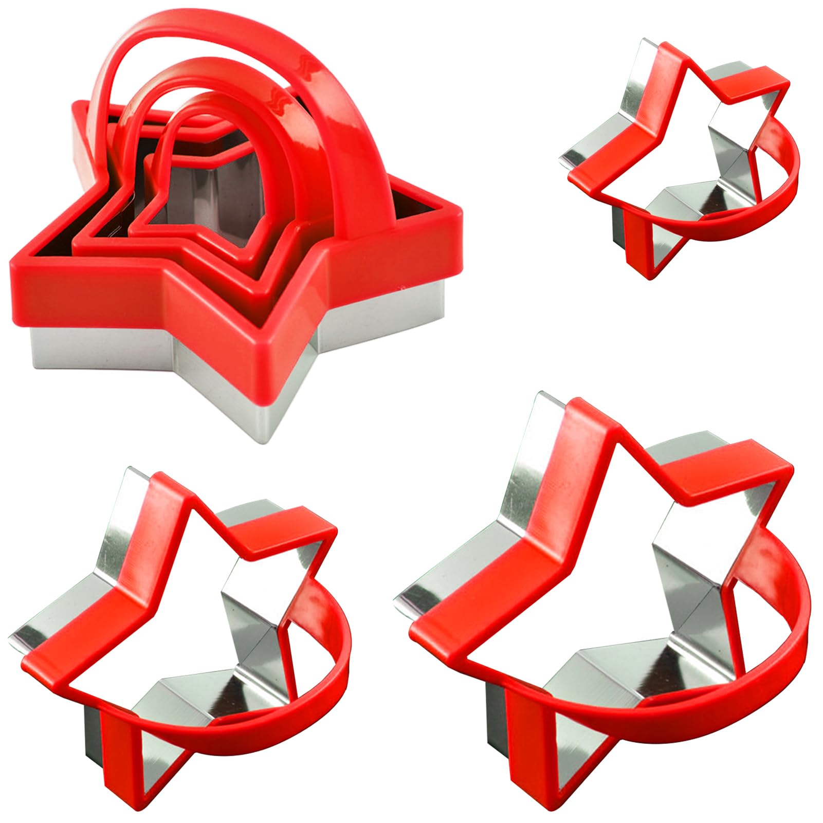 Red 3 Pointed Star Logo Pentagram Symbol, Five Image & Photo (Free