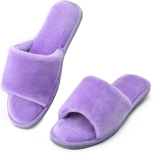 Amazon.com | DL Open Toe Slippers for women Indoor, Cozy Memory Foam ...