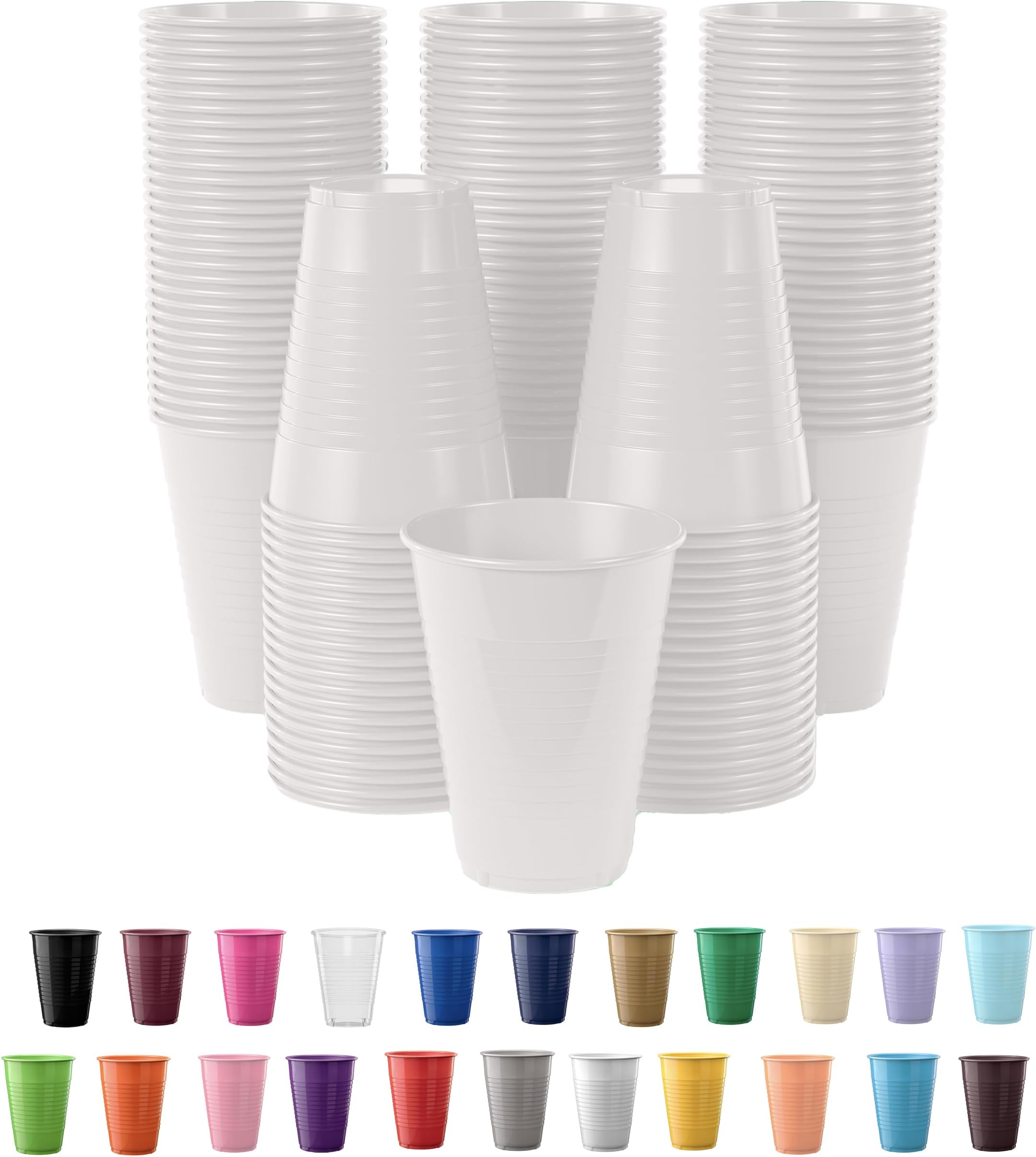 Amazon.com: PAMI White Plastic Party Cups [Pack of 30] - 16oz ...