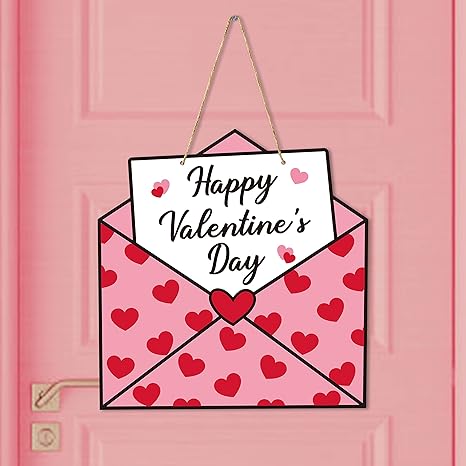 Amazon.com: Valentine's Day Envelope Wooden Door Sign,Happy Valentines ...