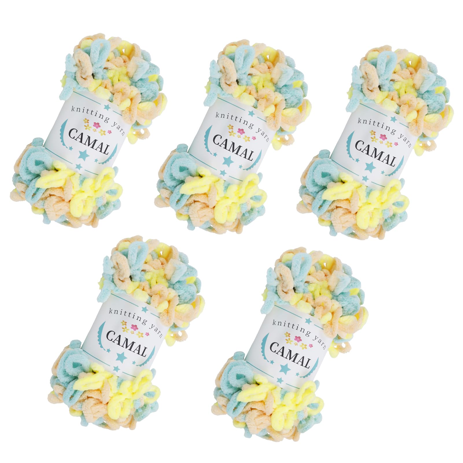 Amazon.com: CAMAL 5 Pack Loop Yarn for Finger Knitting Soft Fluffy ...