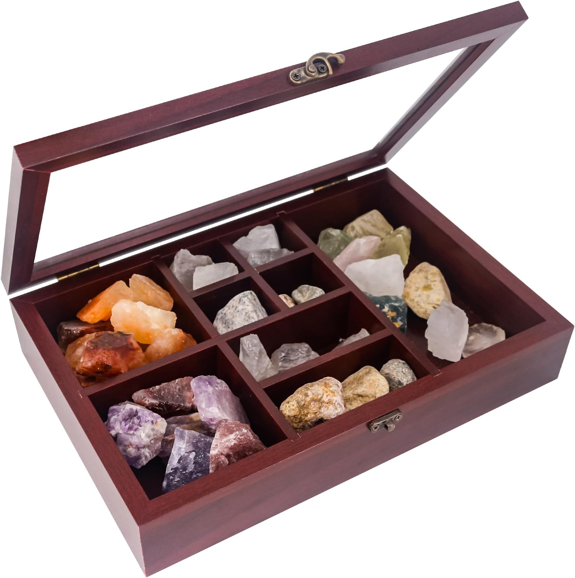 Amazon.com - GMFrames Rock Display Case Wood Crystal Collection Box ...