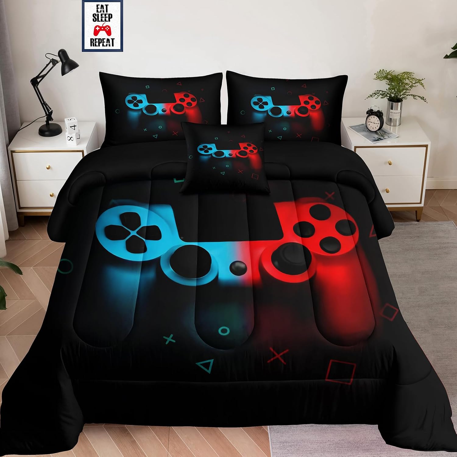 Amazon.com: 6 Pieces Bed in a Bag for Gaming Bedding Set,Boys Gamer ...