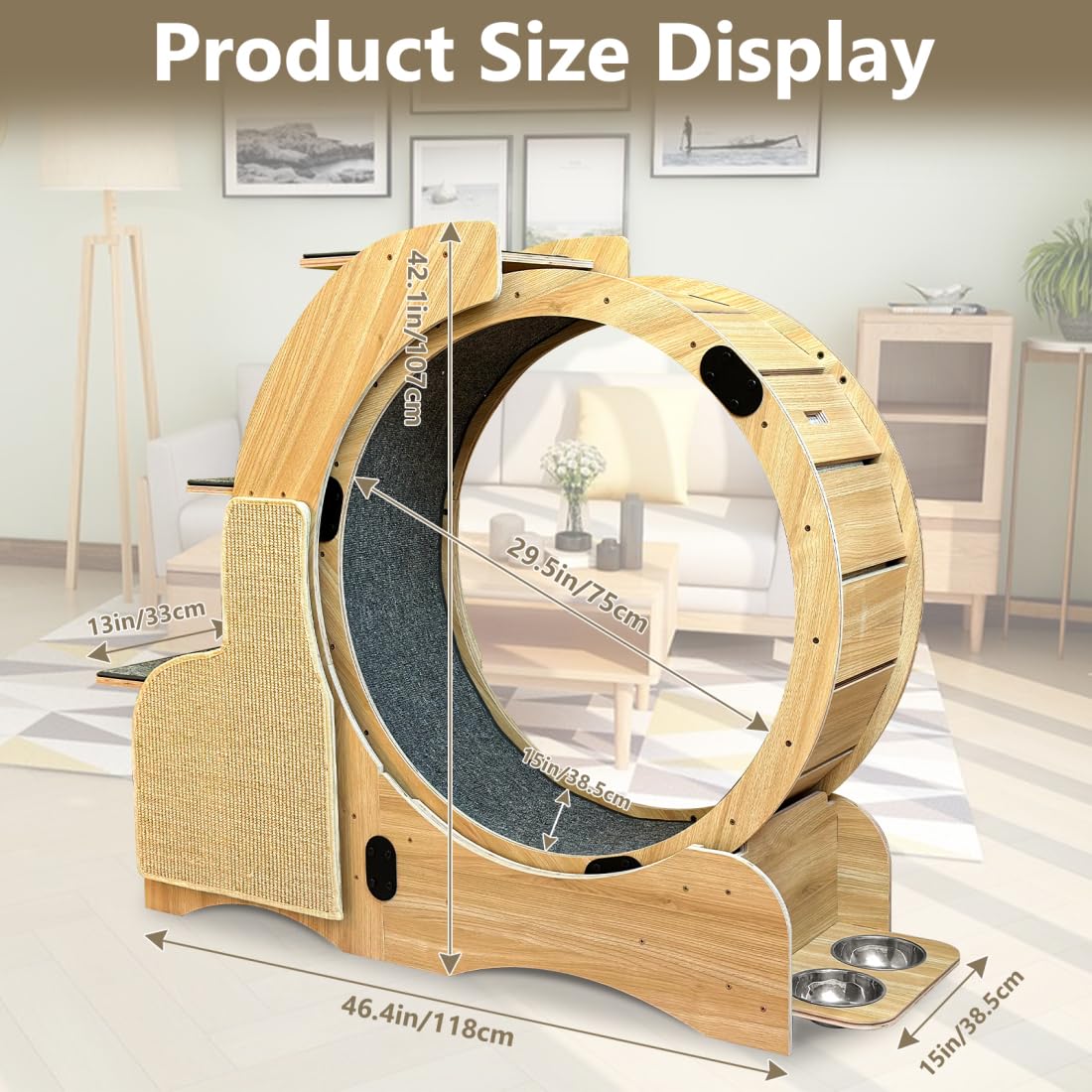 Snapklik.com : Cat Sports Running Wheel, Cats Wheel Wood Climbing Frame ...