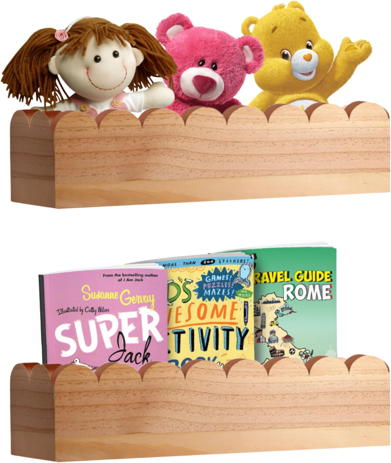 Amazon.com: Oscar Bee Preassembled Floating Wall Shelves for Kids ...