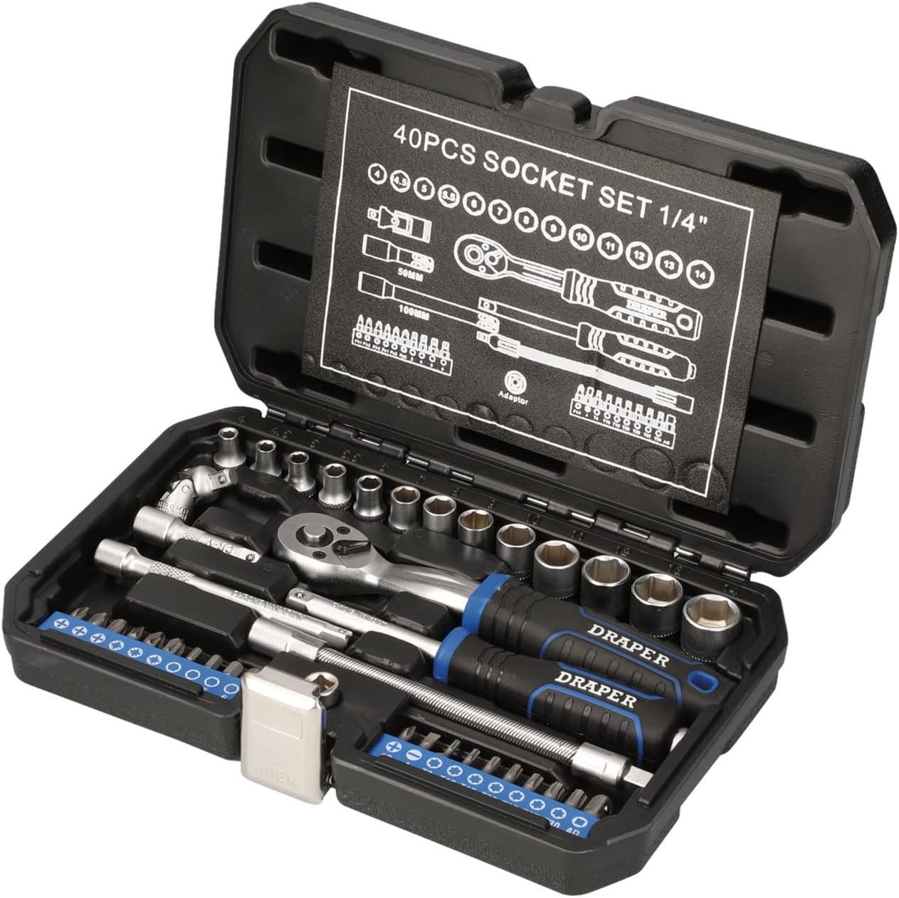 Draper 40 Piece HI - TORQ Socket Set - 21441 - 1/4" Sq Dr Metric Satin ...