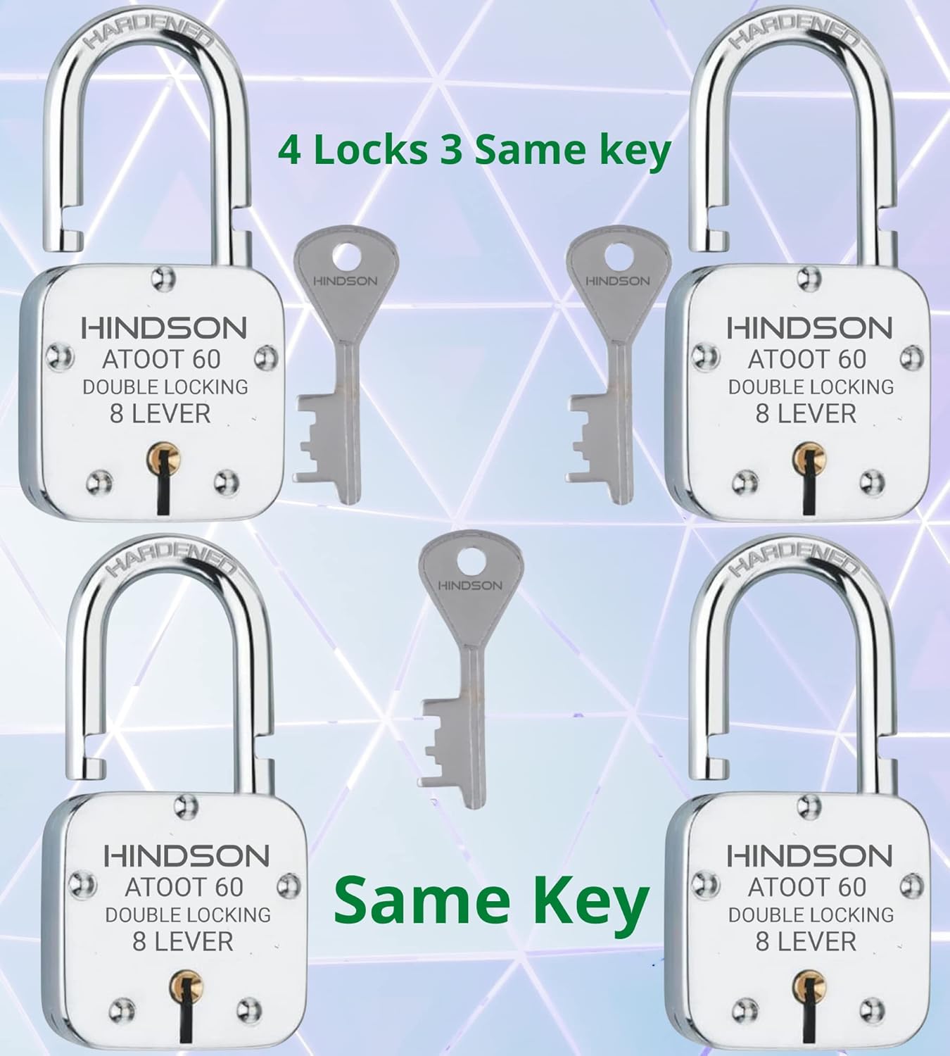 HINDSON Lock and Key, Door Lock for Home, Shop Same Key for Multiple ...