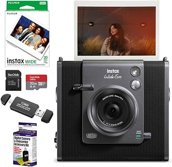 Amazon.com : Fujifilm Instax WIDE EVO Hybrid Instant Film Camera Bundle ...