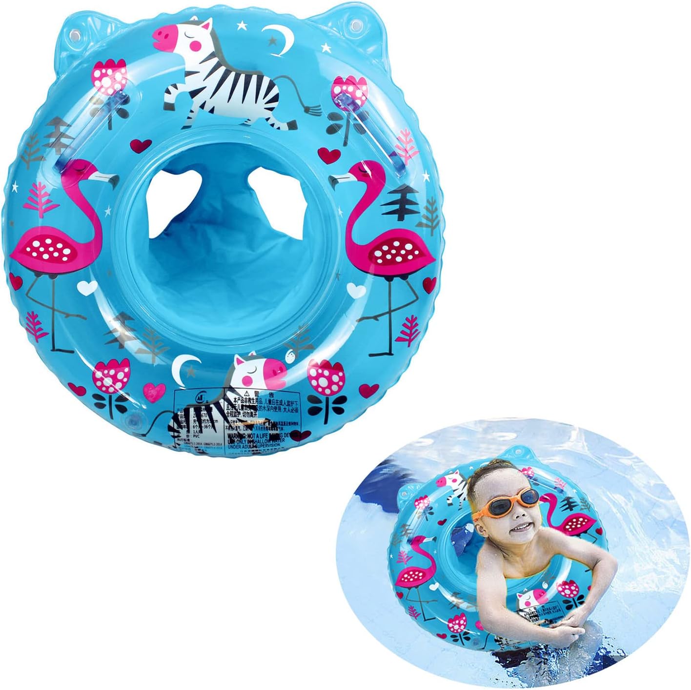 MIRFURT Bouée pour Bébé Forme Zèbre Mignon,avec Doubles Poignées Bébé ...