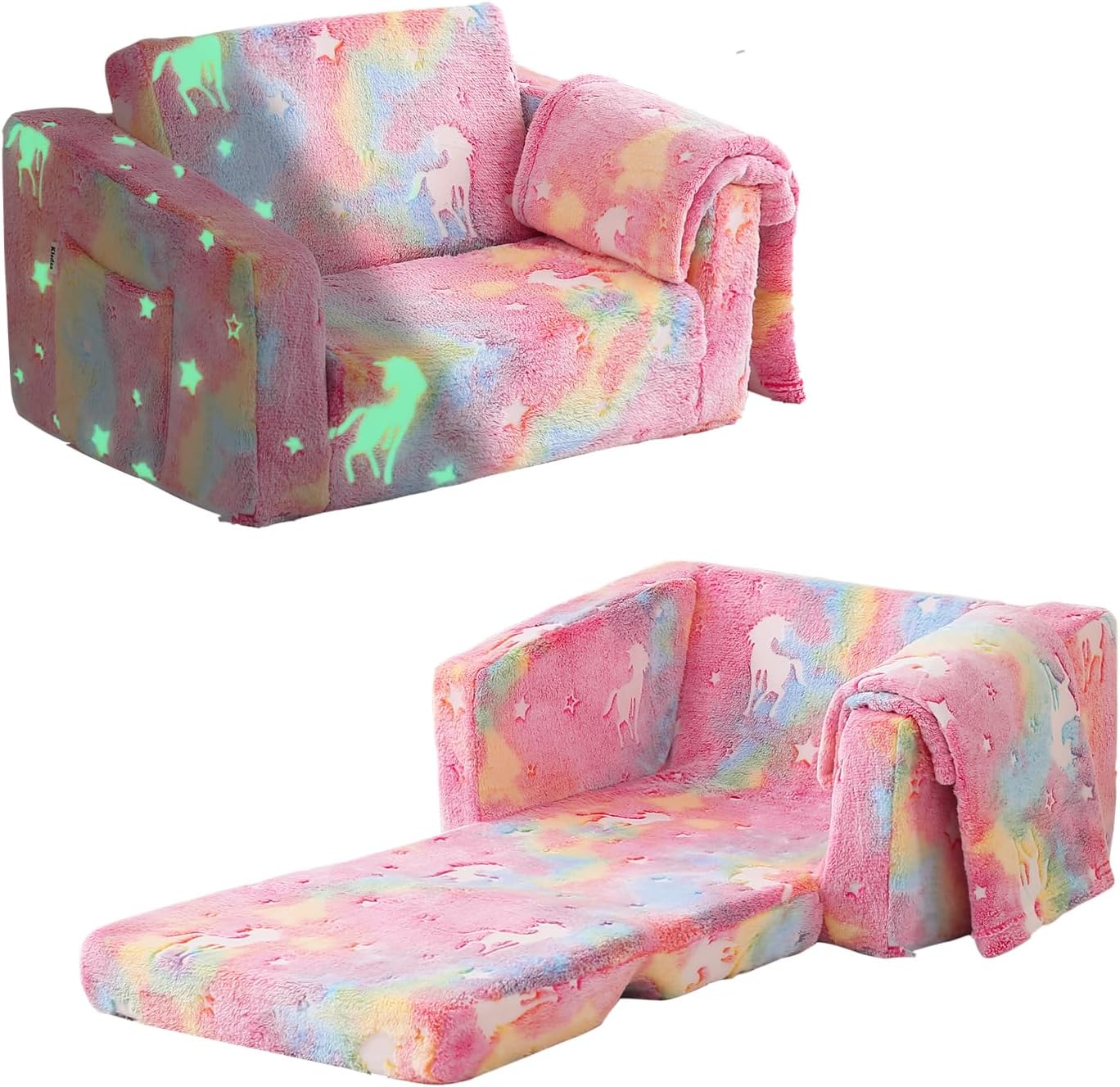 Amazon.com: Fireflowery Kids Sofa, Toddler Couch w/PVC Leather ...