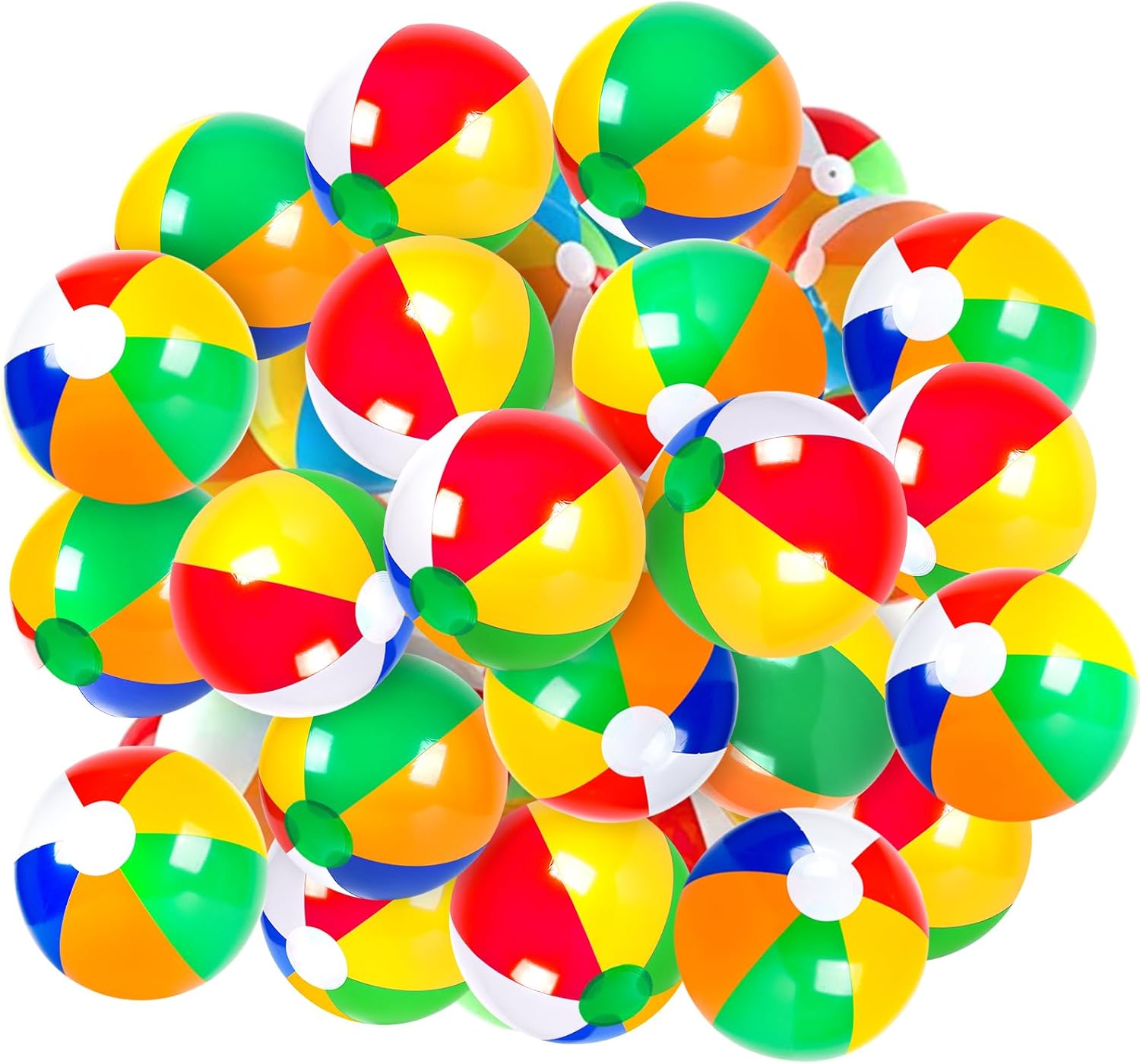 Amazon.com: 12 Pack 16" Large Inflatable Beach Balls Classic Rainbow ...