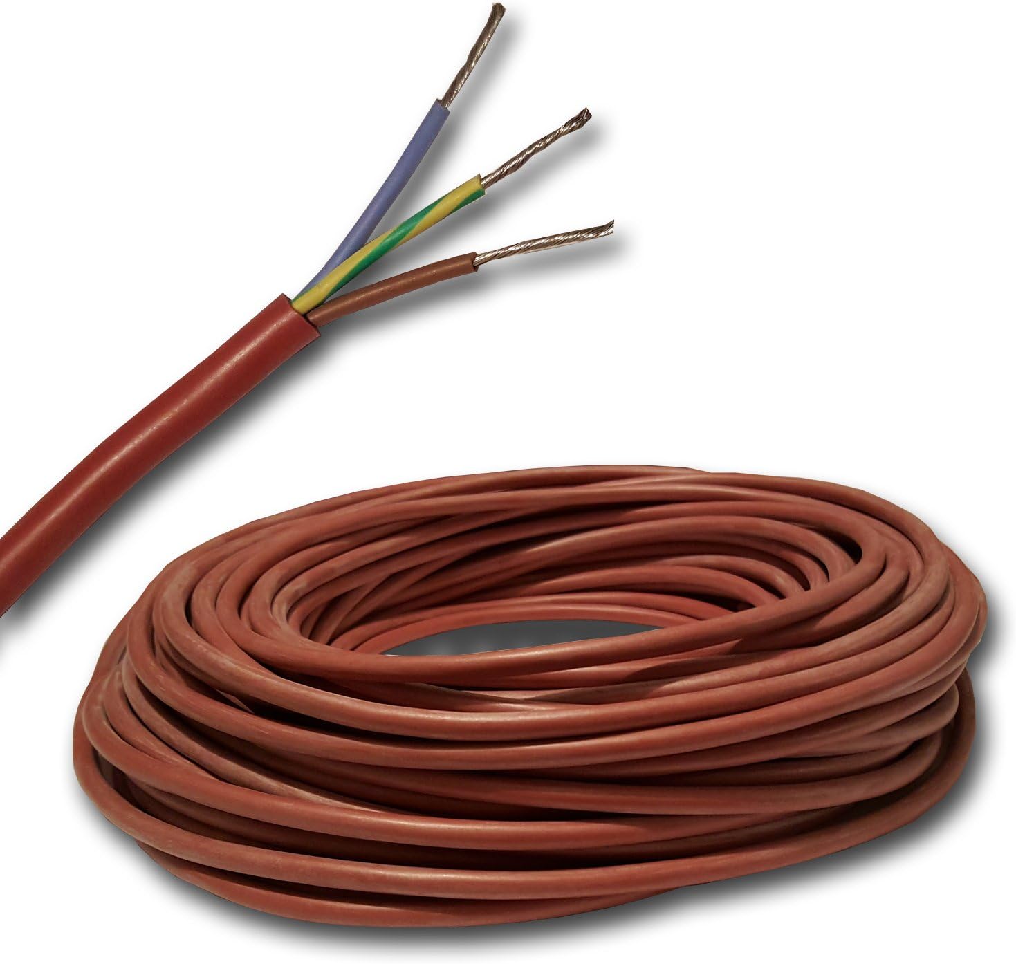 Silikonkabel 5 x 2,5 mm Zuschnitt (5m) Silikonleitung Saunakabel ...