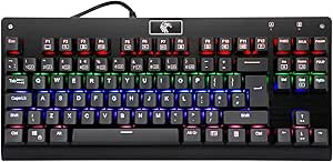 TKL Mechanical Gaming Keyboard UK Layout, Replaceble Clicky Blue ...