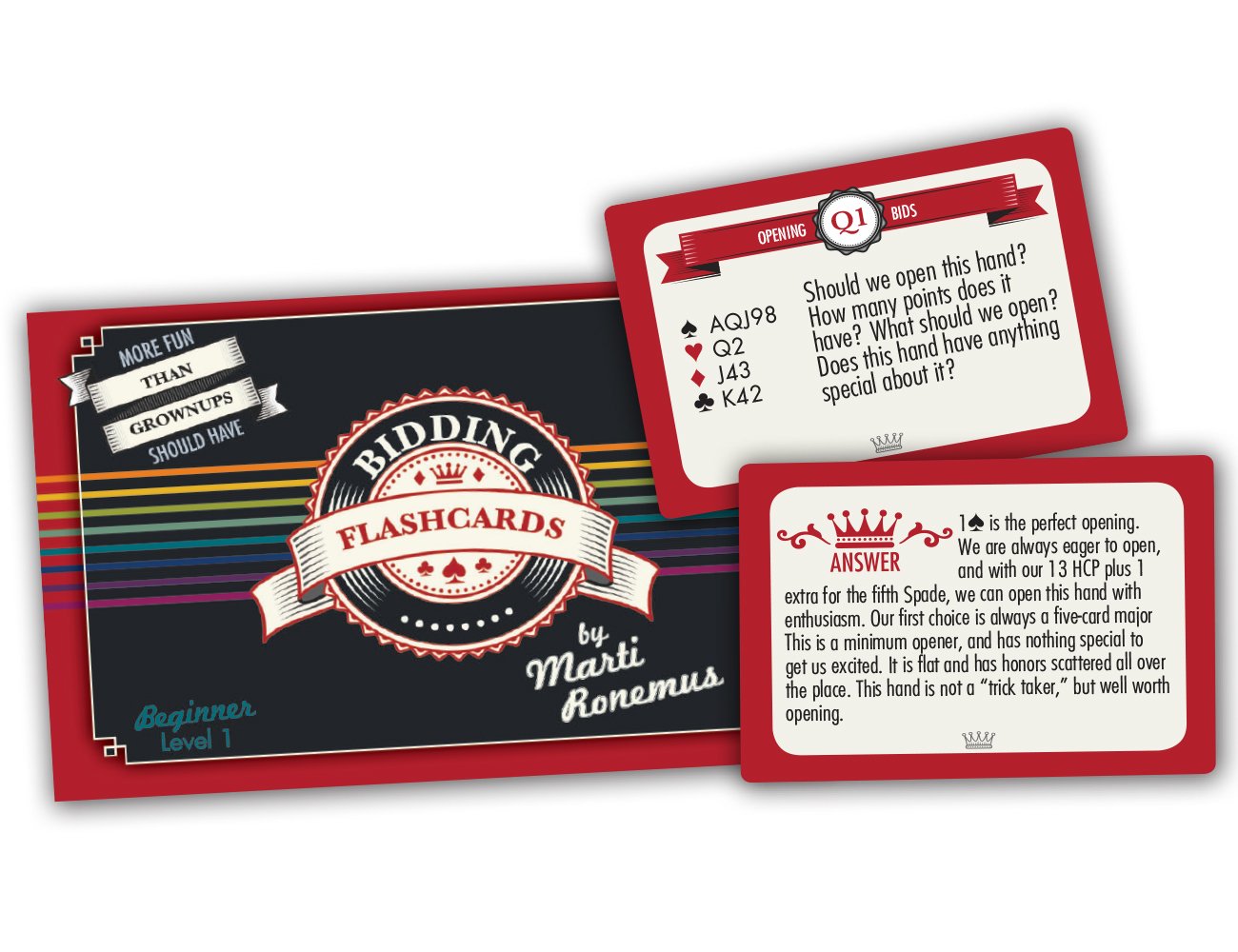 Buy Bridge Bidding Flashcards Level 1 by Marti Ronemus - Basic Bidding ...