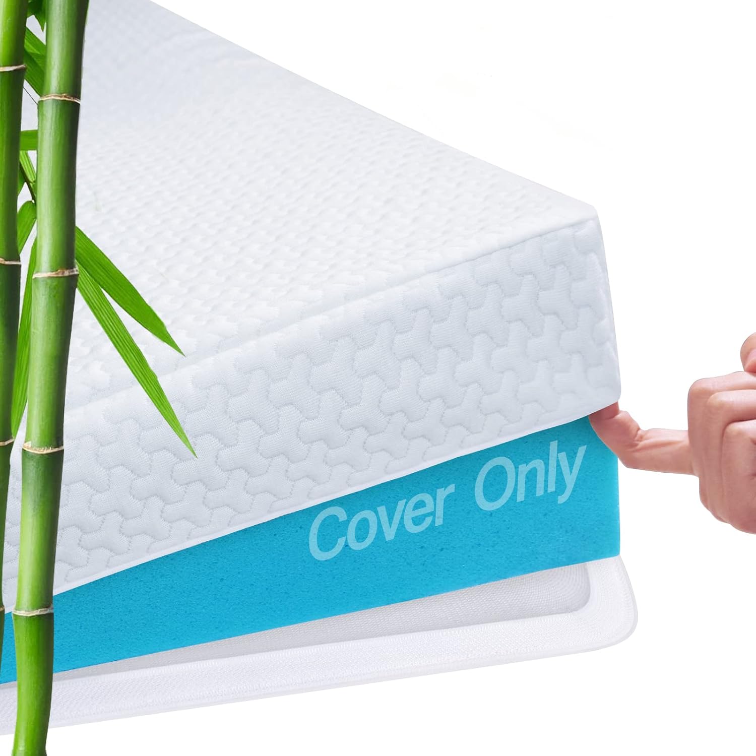 Amazon.com: Mattress Topper Cover Queen Size (Only Cover) 3 Inch ...