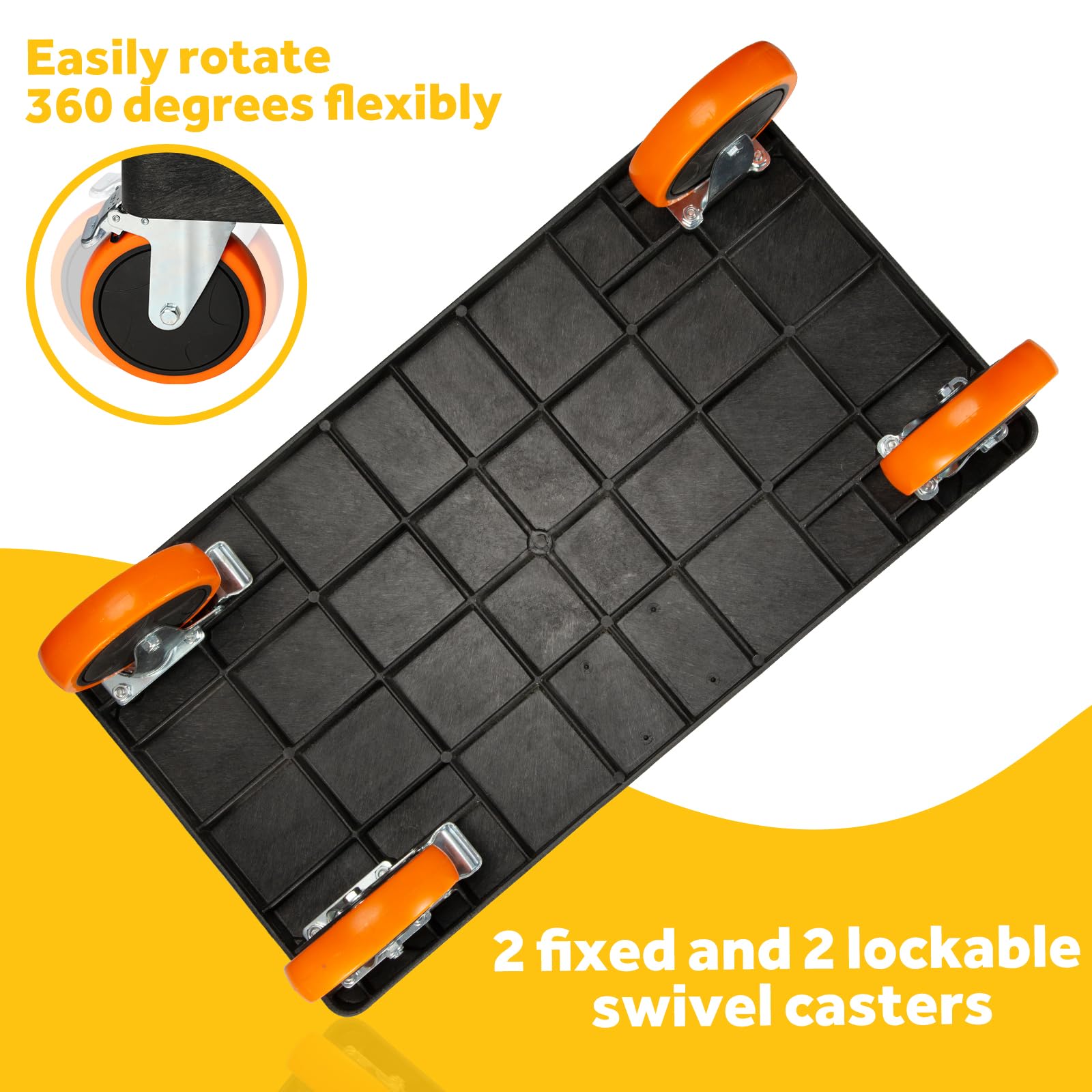 Snapklik.com : ELAFROS 2-Tier Heavy Duty Plastic Utility Cart, 34" X 17 ...