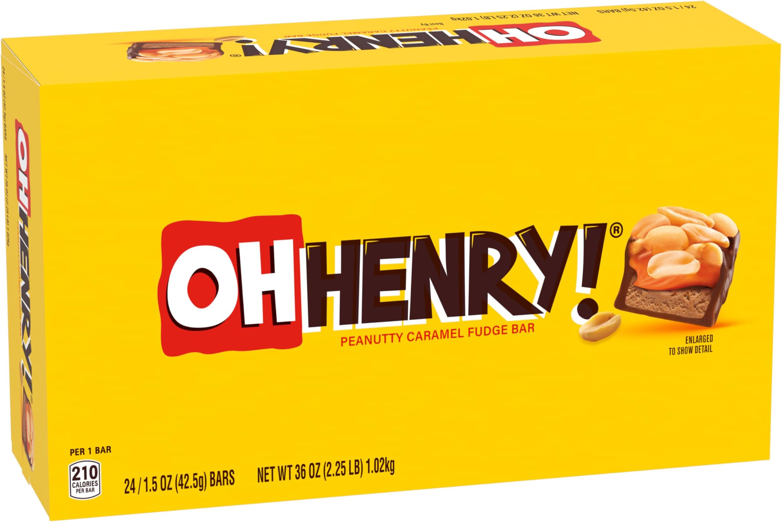 Amazon.com : Oh Henry!, Peanuty, Caramel, Fudge Bar, Full Size ...