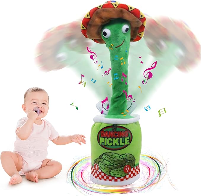 Amazon.com: Nihouta Dancing Pickle, Sings, Repeats Mimicking Cactus ...