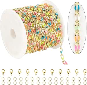 Amazon.com: KYUNHOO 4 Meters Colorful Oil Drip Cable Chain for Jewelry ...