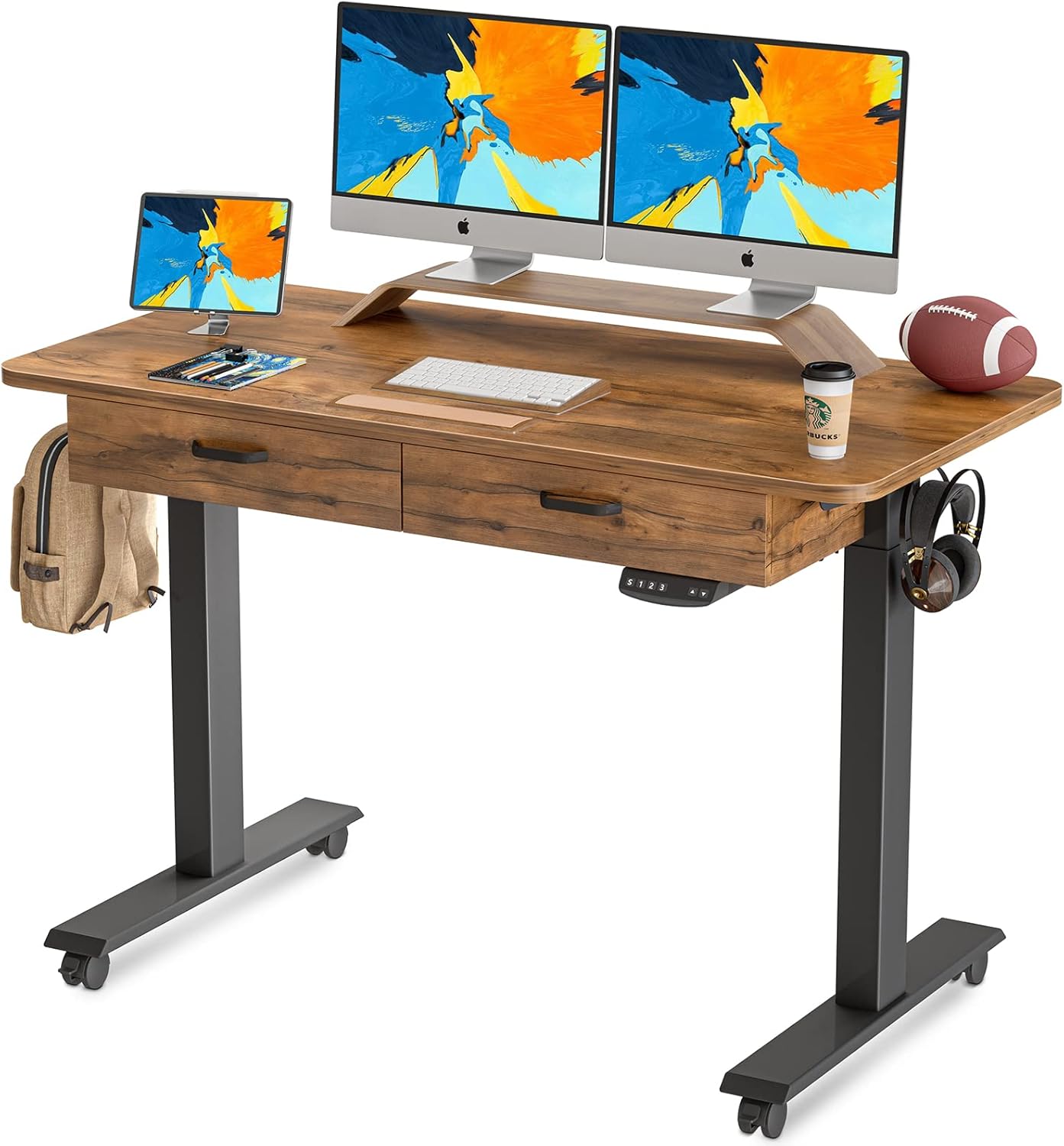 Amazon.com: BANTI 55'' Adjustable Height Electric Standing Desk with ...