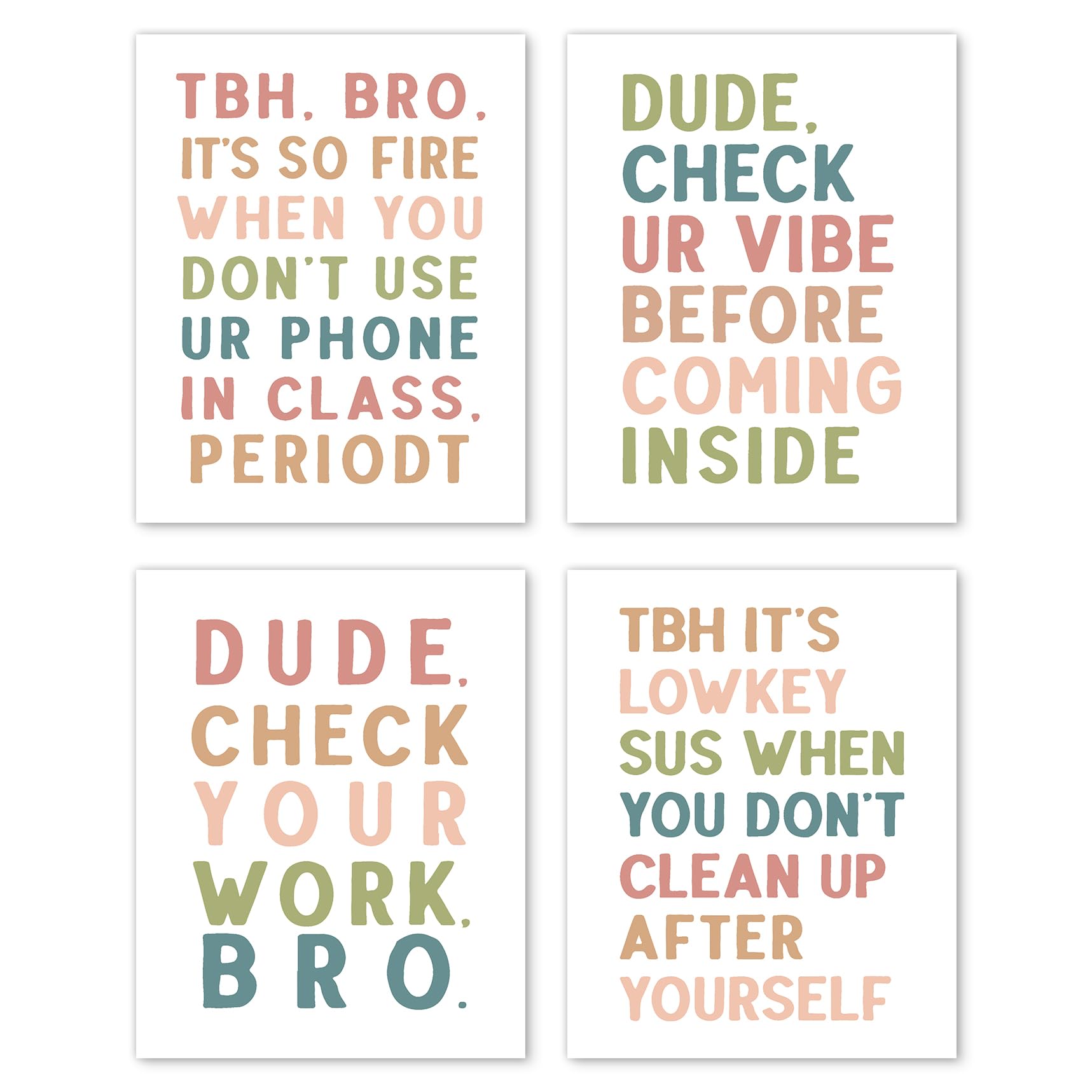 Amazon.com: Hxlac Funny Colorful High School Classroom Wall Art Prints ...