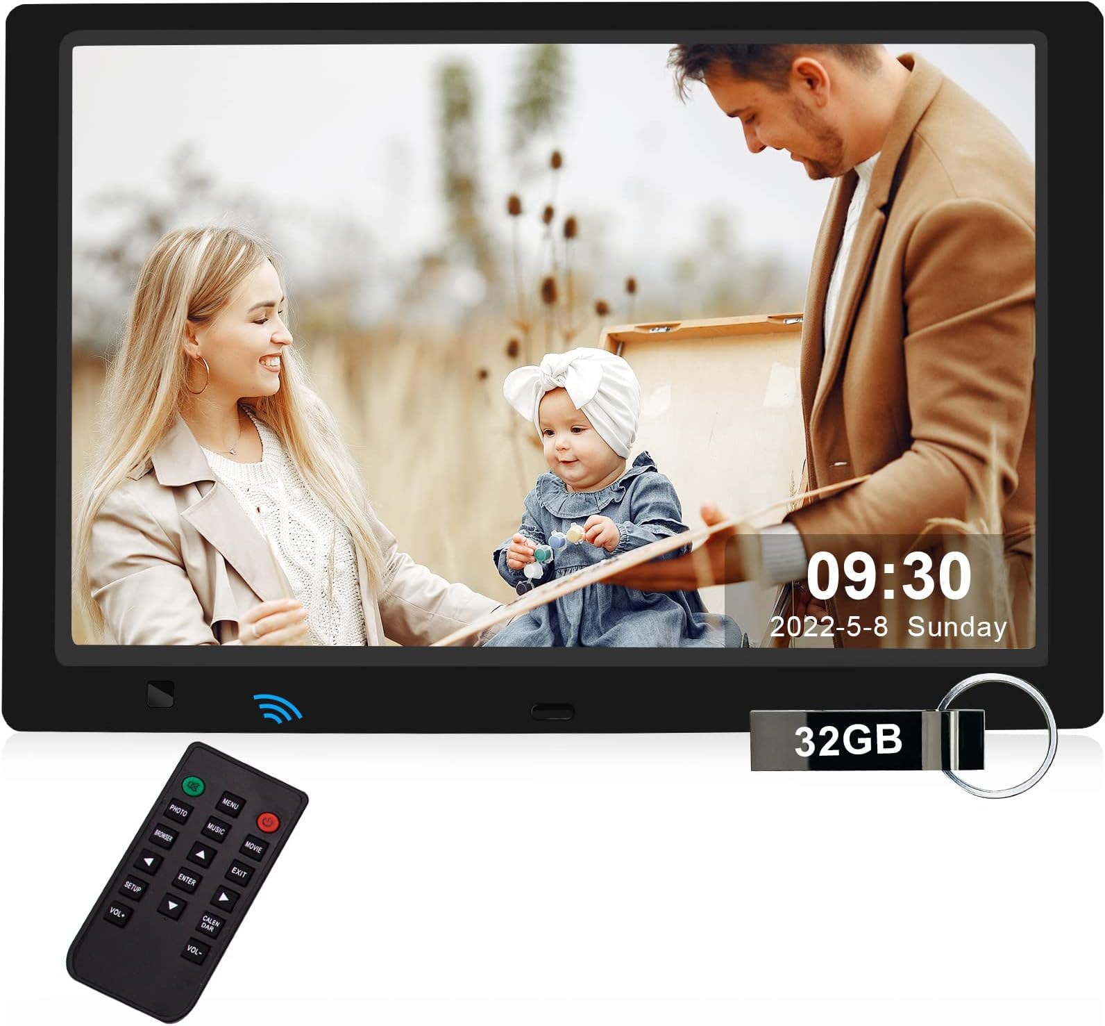 Amazon.com : Dhwazz 10.1 Inch USB Digital Picture Frame, Non-WiFi SD ...