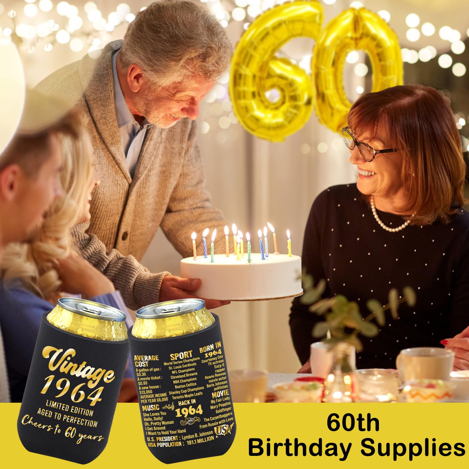 Snapklik.com : 60th Birthday Decorations For Men Women, 60th Party ...