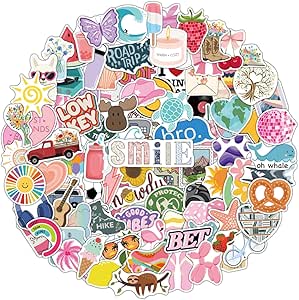 Amazon.com: 100 Pack Fun Cute Stickers for Water Bottles, Laptops ...