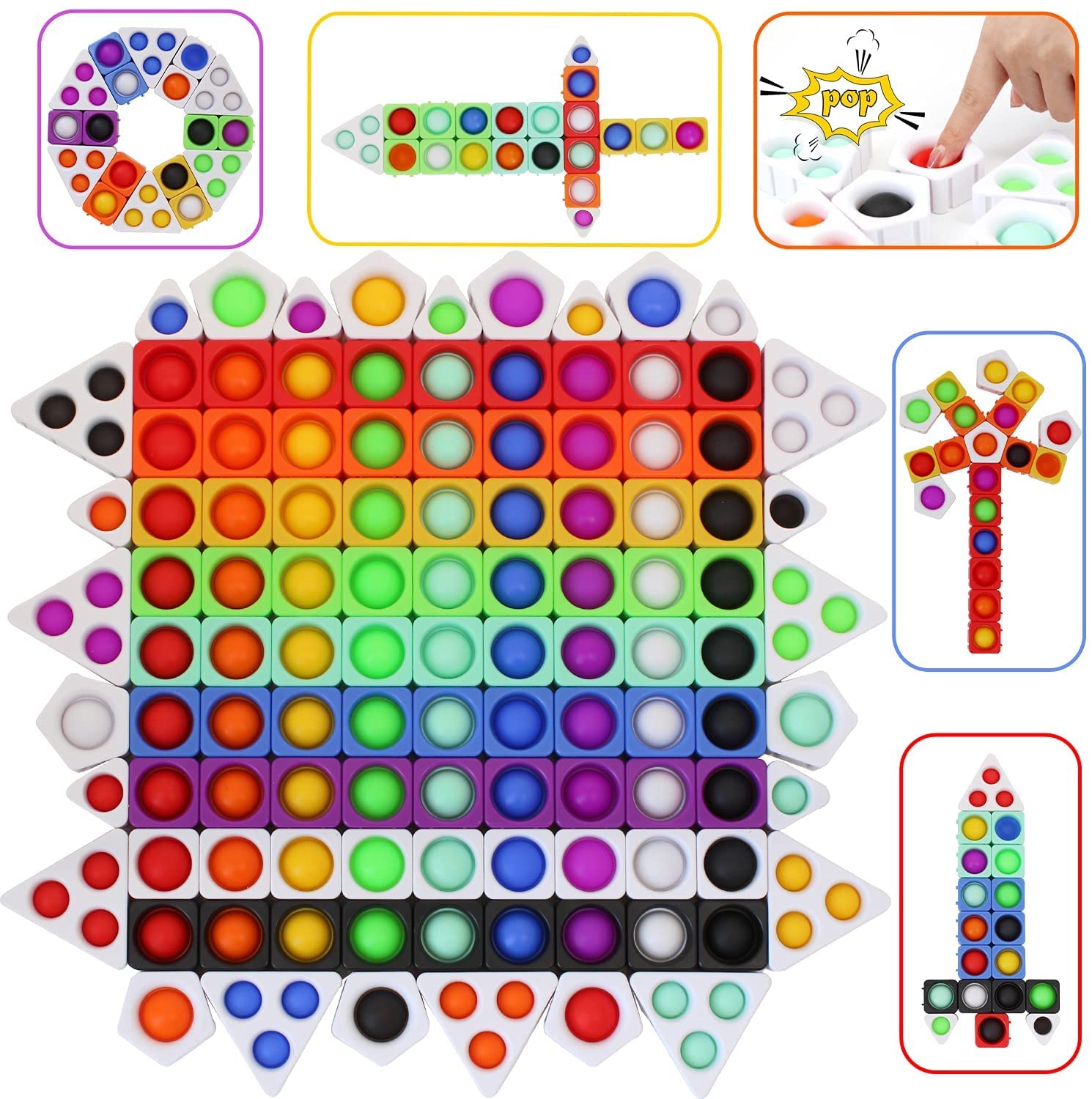 7 Sis 100 Pcs Halloween Diy Pop Blocks Make Your | Desertcart Ireland