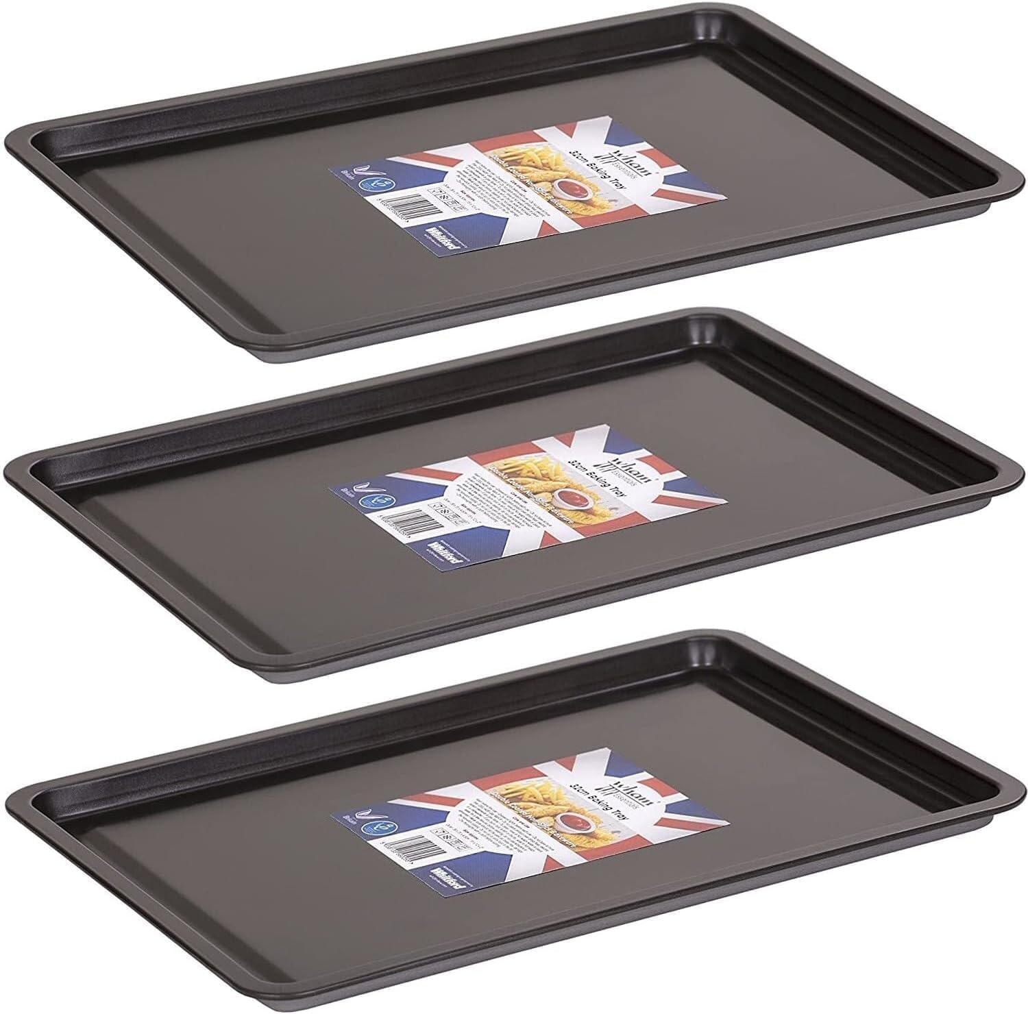 Samuel Groves 35cm Non Stick Oven Baking Tray Roasting Twin Pack Set ...