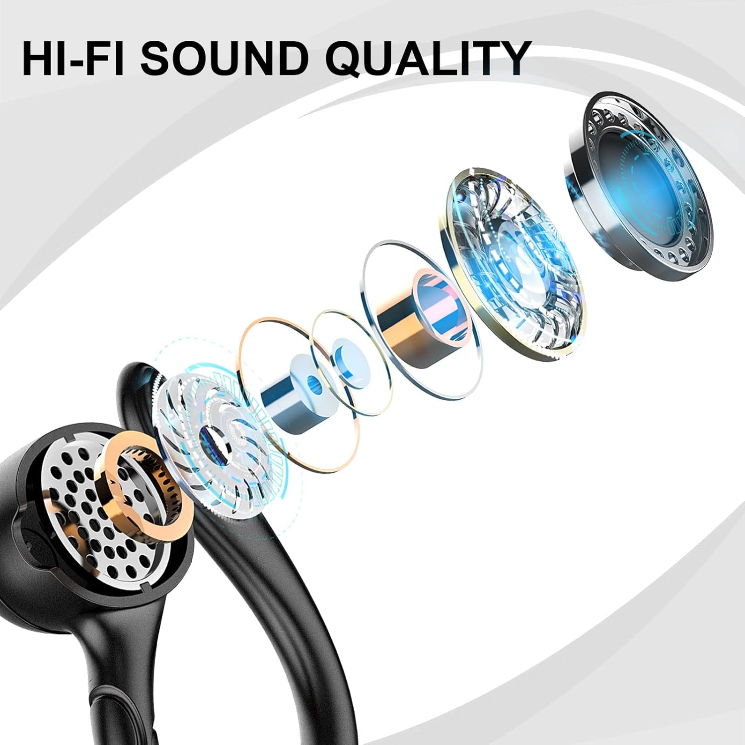 Wireless Earbuds Bluetooth 5.1, Rulefiss Bluetooth Earphones Built-in ...