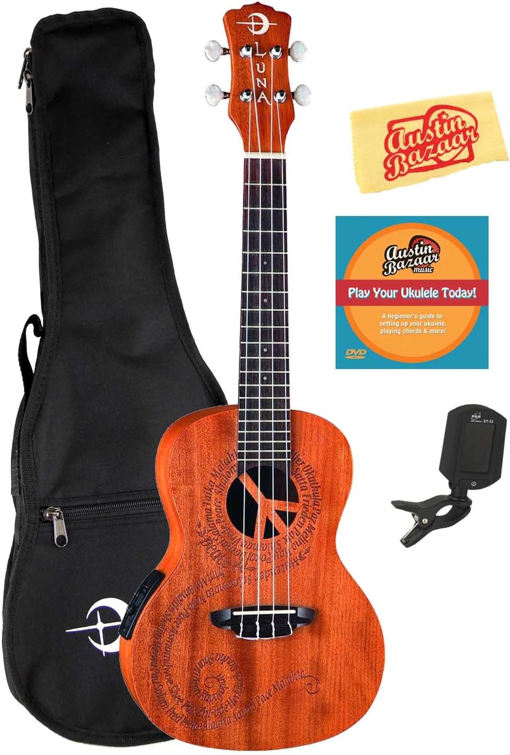 Amazon.com: Luna Uke Bamboo Concert Ukulele Bundle with Gig Bag, Tuner ...