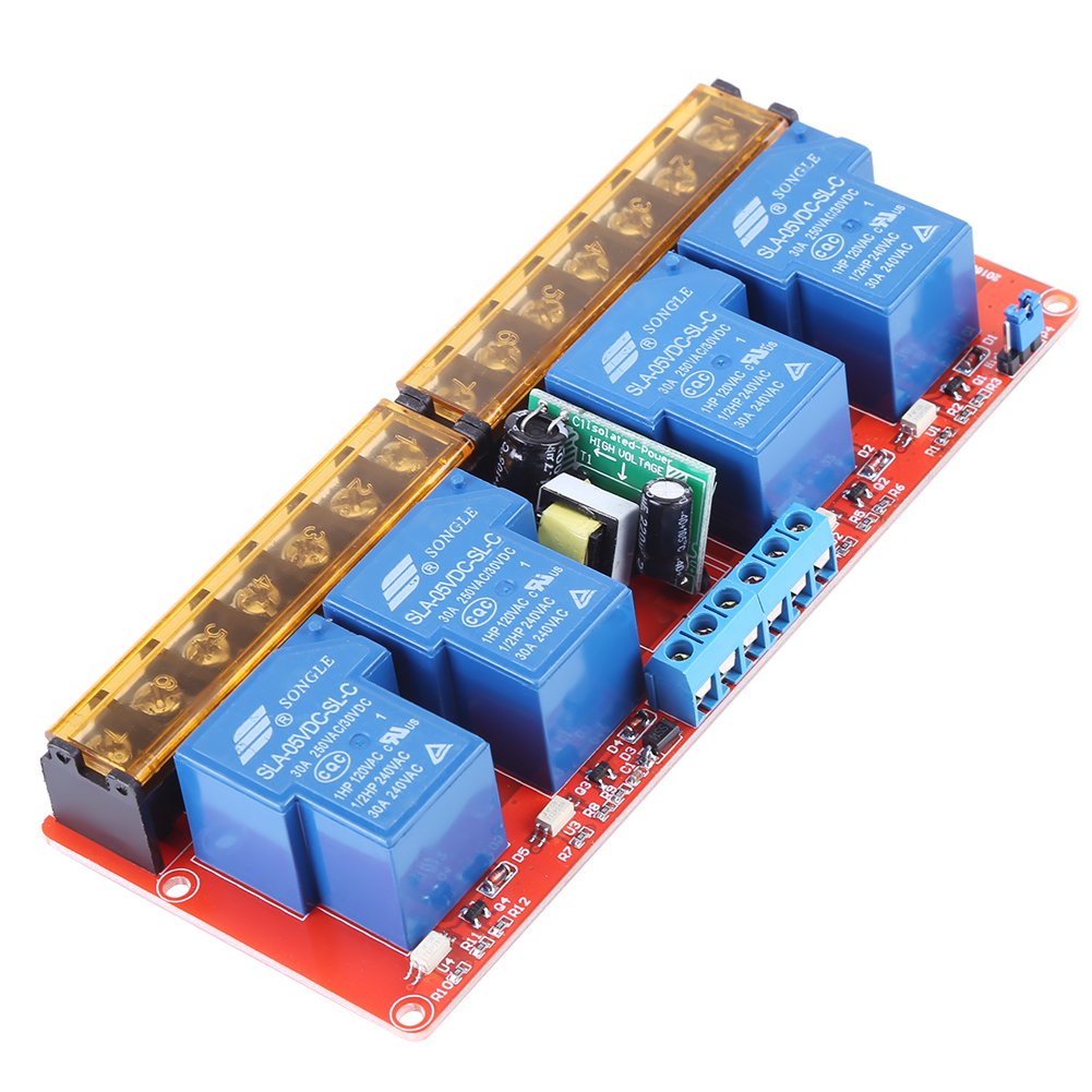 4 Channel Relay Module High Low Level Switch Module AC100V to 250V 30A ...