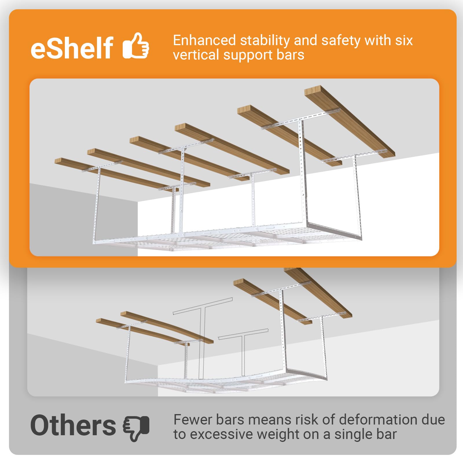 Snapklik.com : 4ftx8ft Overhead Garage Storage Rack, Heavy-Duty Metal ...