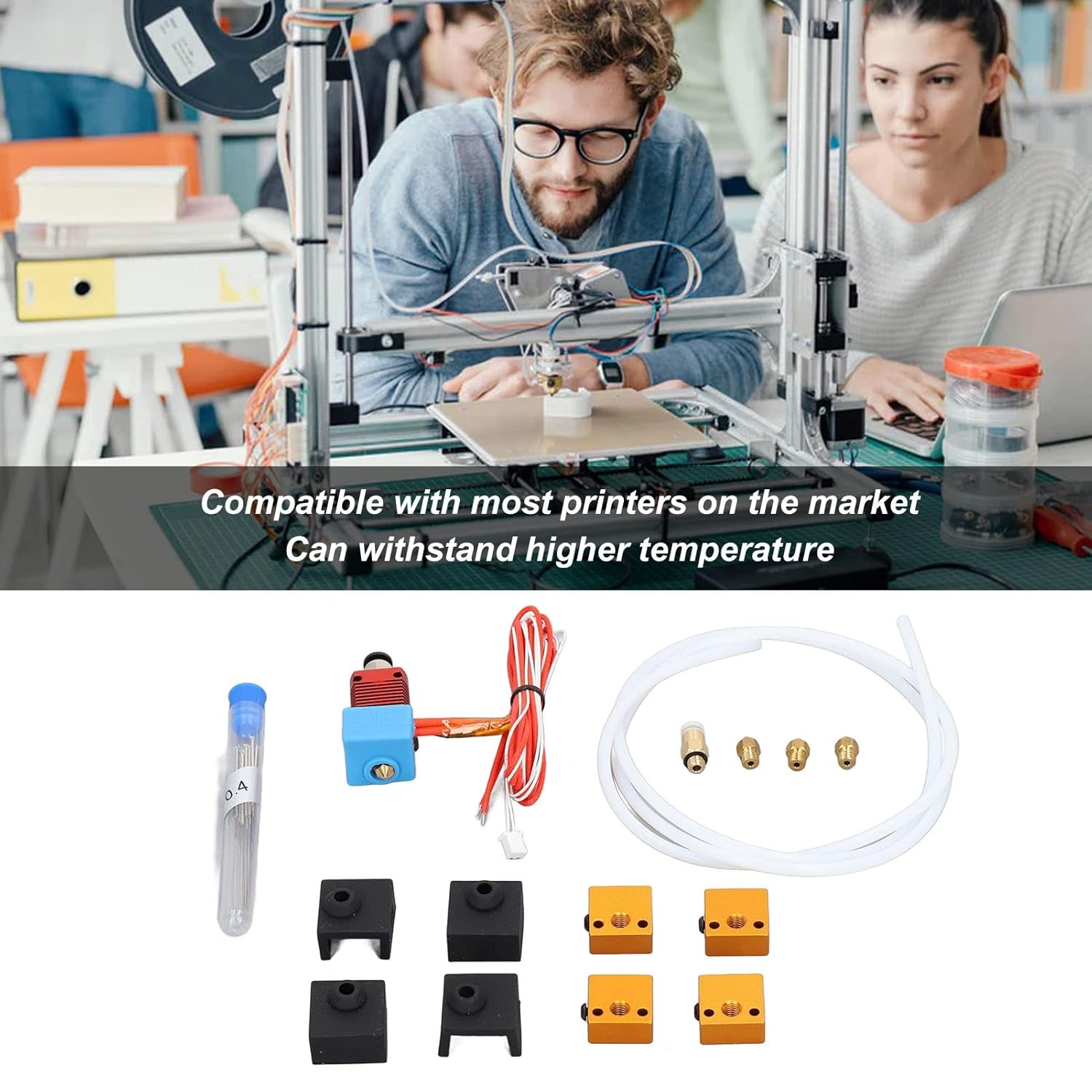 Review 15PCS 3D Printer Assembly Kit Brass Nozzle Aluminum Block ...