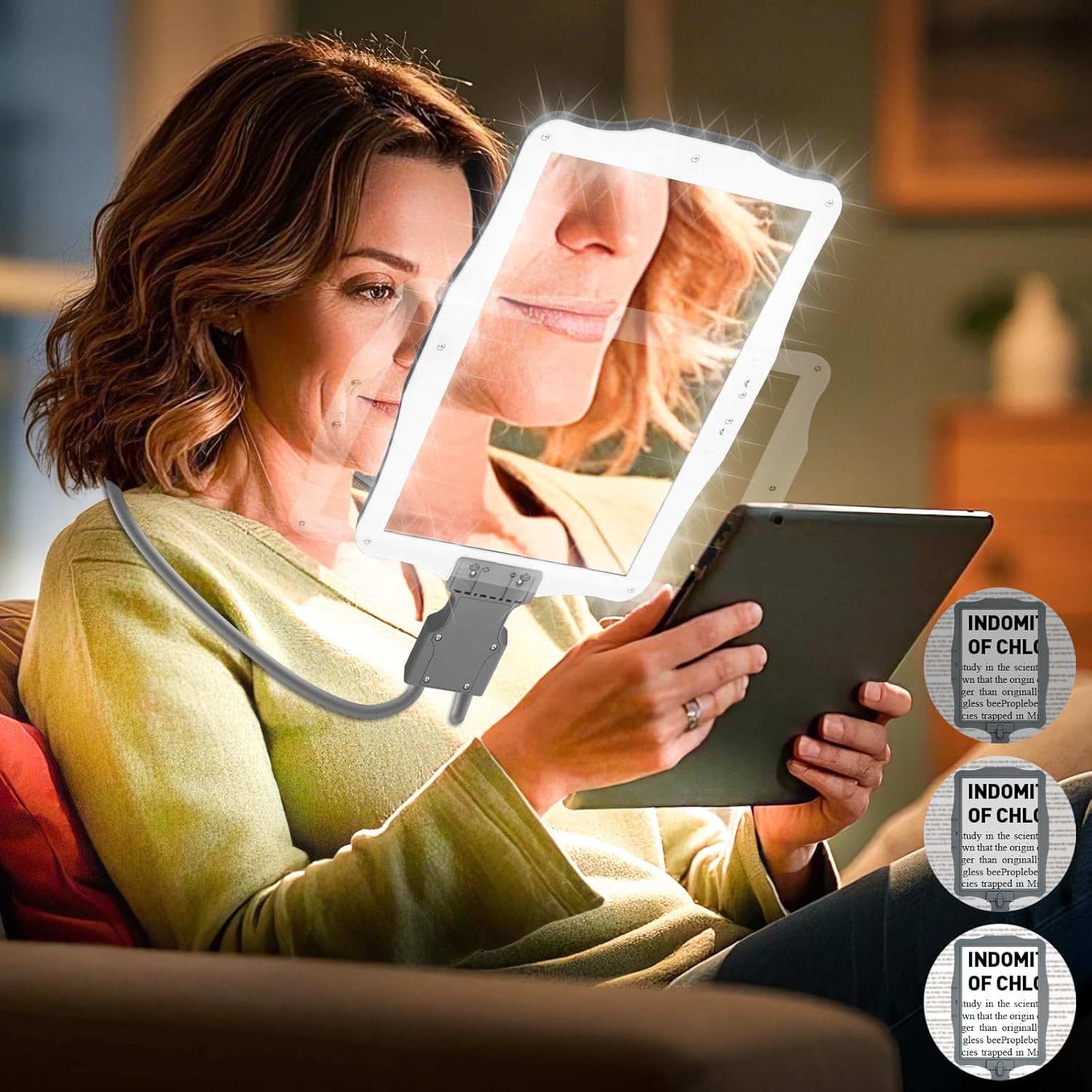 Amazon.com: GUVOP 10X Hands-Free Magnifying Glass with Light, Large ...