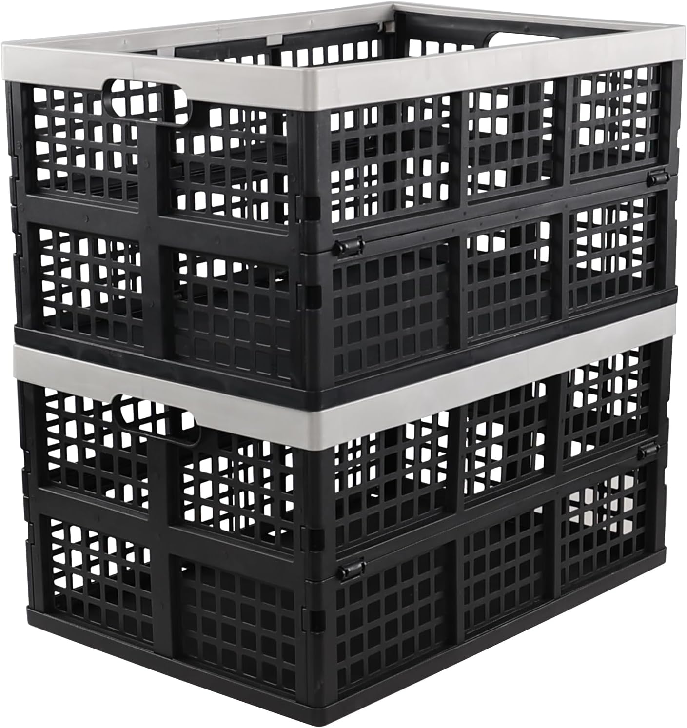 Amazon.com : Rosebloom 42 L Large Plastic Folding Storage Crates ...