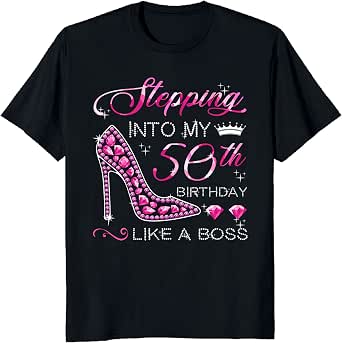 Amazon.com: Stepping Into My 58th Birthday Like A Boss Gift Tee for ...