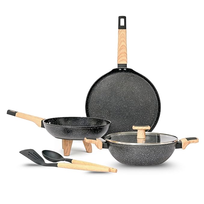 Kreme Ceracook Granite Ceramic Cookware Set of 3pcs| Forged Aluminium ...