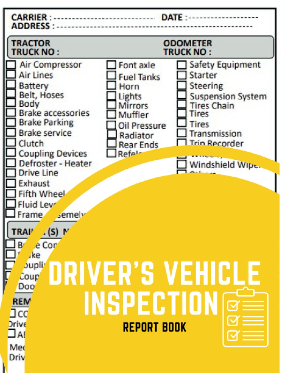 Driver's Vehicle Inspection Report: Vehicle's Daily Inspection ...