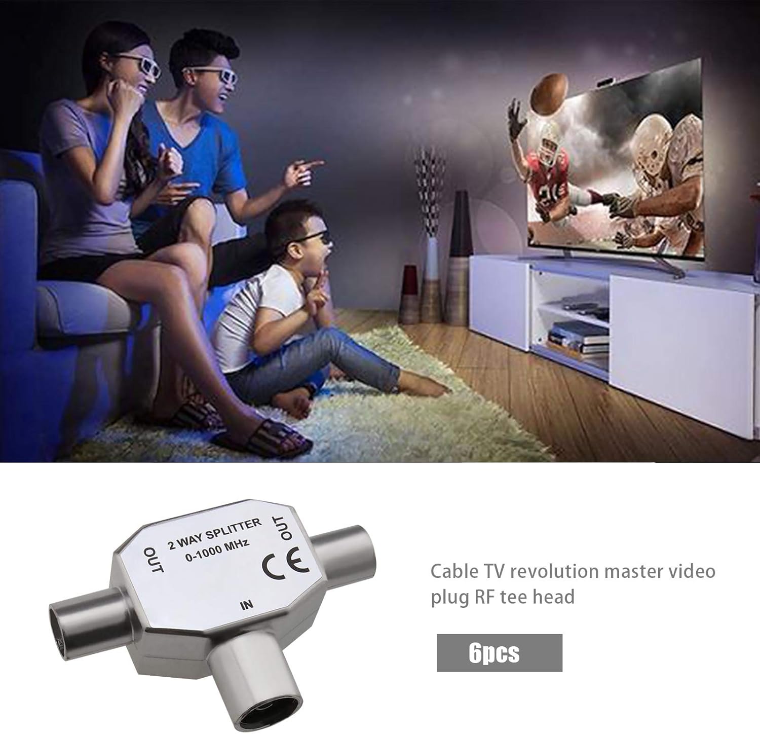 2-Way Aerial Splitter Cable TV Splitter Digital Signal Antenna RF ...