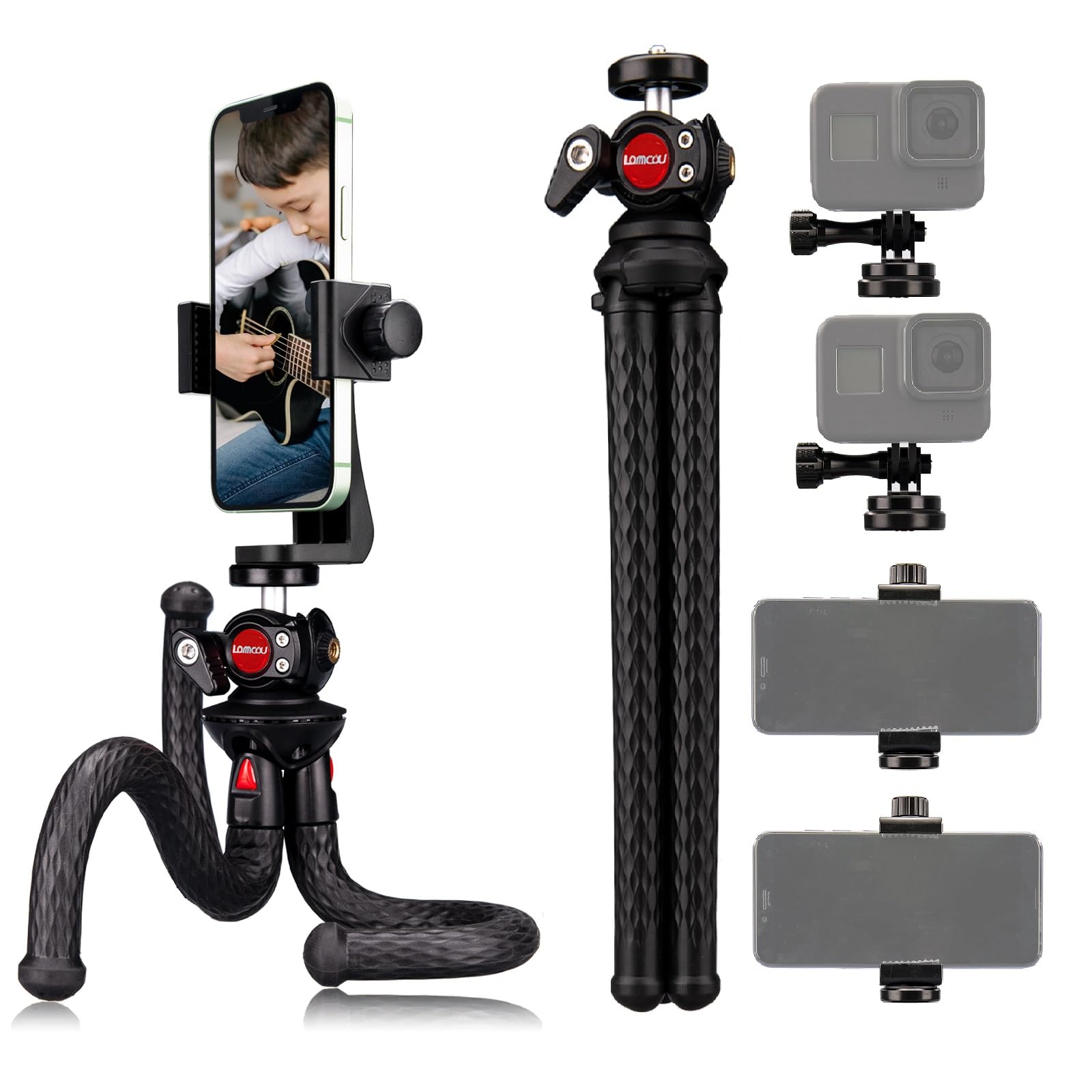 Lammcou Tripod for Smartphone, Octopus Flexible Phone Tripod Small Mini ...