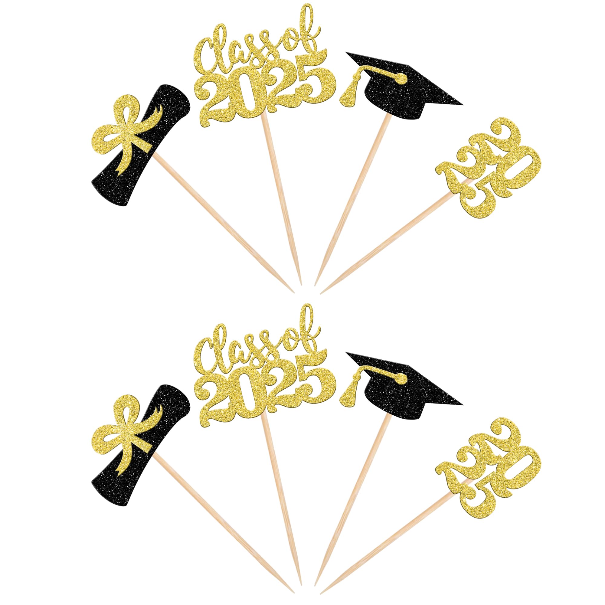 Snapklik.com : 36 PCS 2025 Graduation Theme Cupcake Toppers Glitter ...
