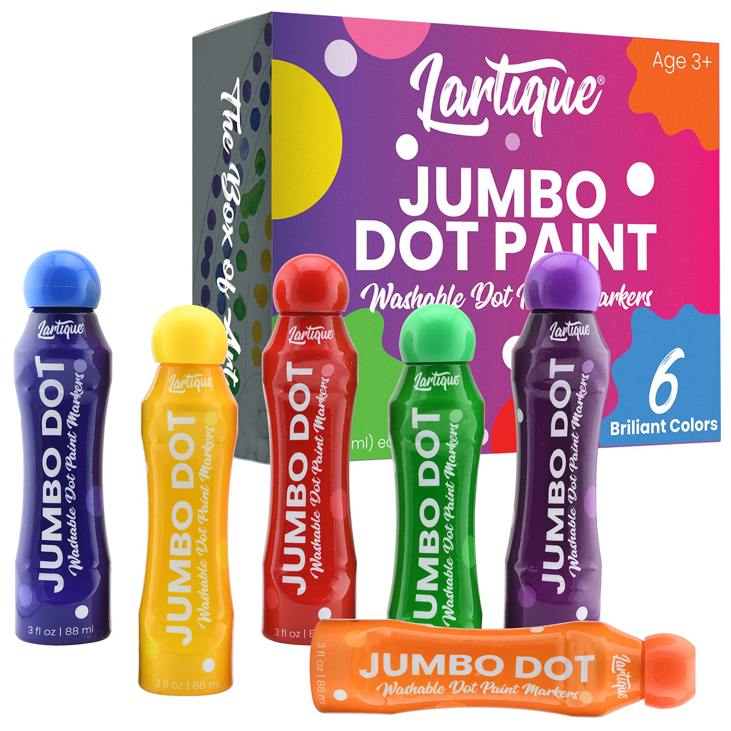 Buy Lartique Washable Dot Markers For Toddlers 6 Colors Jumbo Dot buy-lartique-washable-dot-markers-for-toddlers-6-colors-jumbo-dot