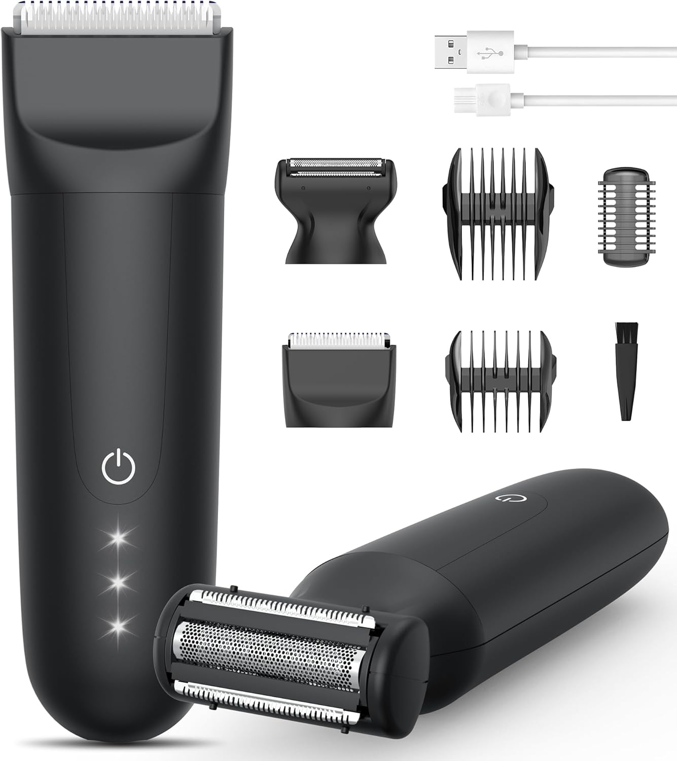 Body Trimmer Men: 2 in 1 Pubic & Body Hair Trimmer for Men, Electric ...